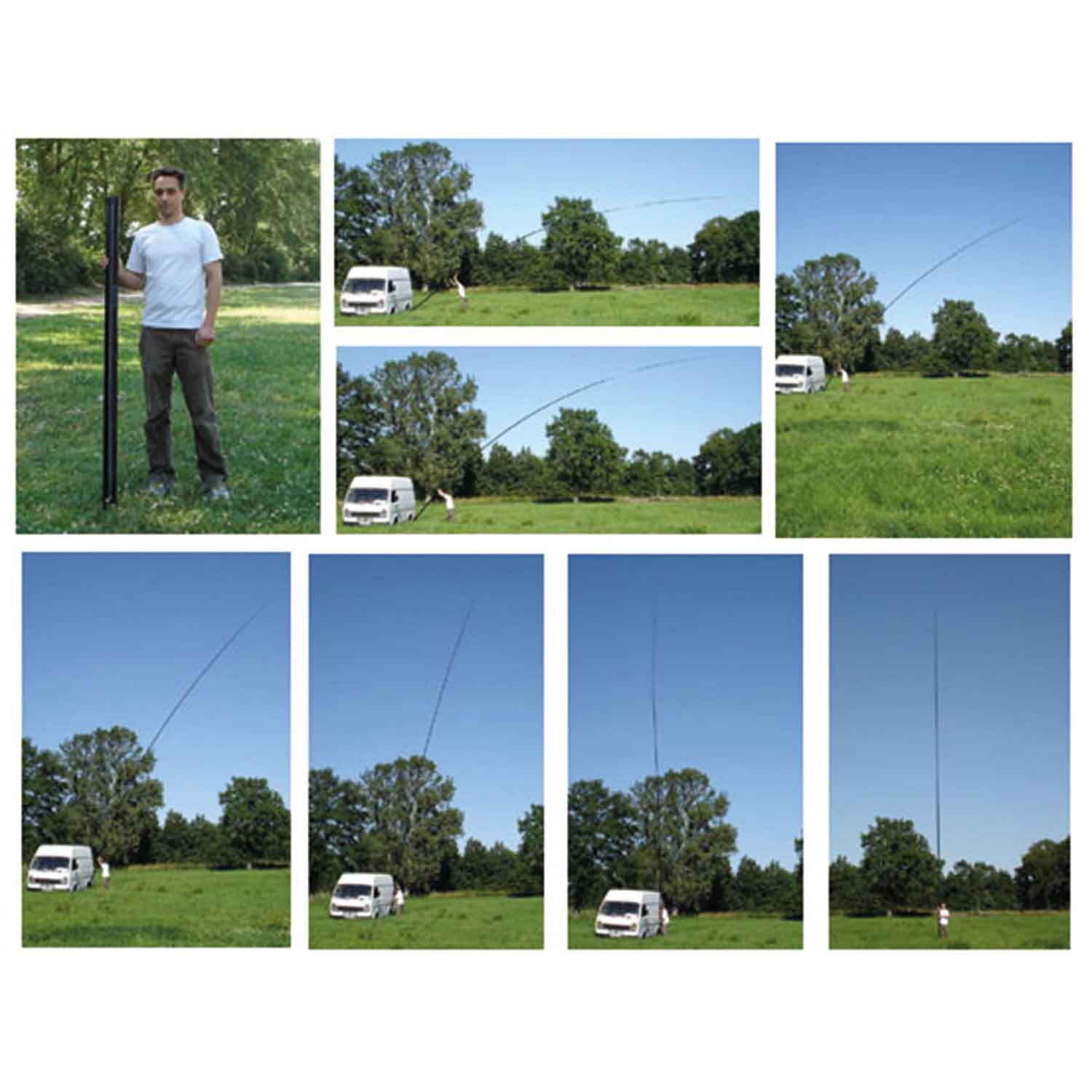 Spiderbeam 18m Fiberglasmast (inkl. Schellensatz)